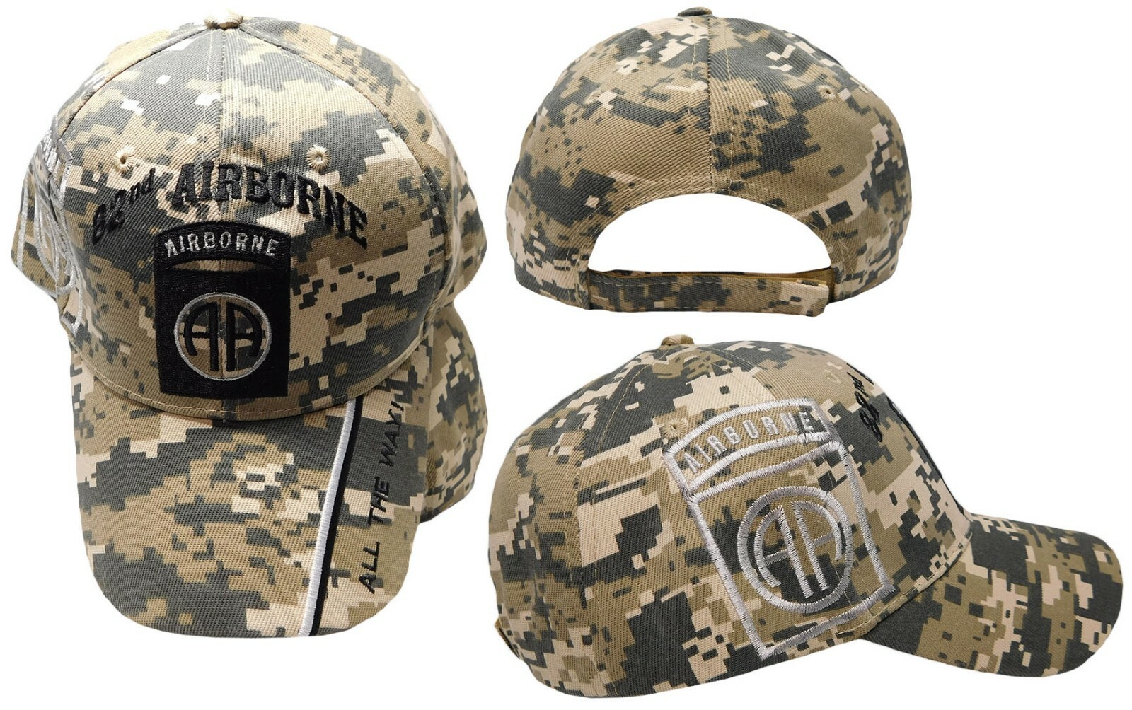 82nd Airborne All The Way! ACU Digital Camo Shadow Embroidered Cap Hat ...