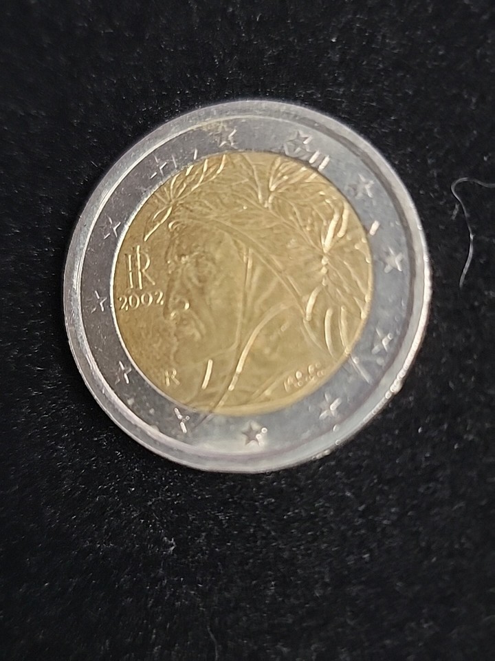 Euro coins 2 Euro coin Italy 2002 Dante Alighieri Rare Italian Issued ...