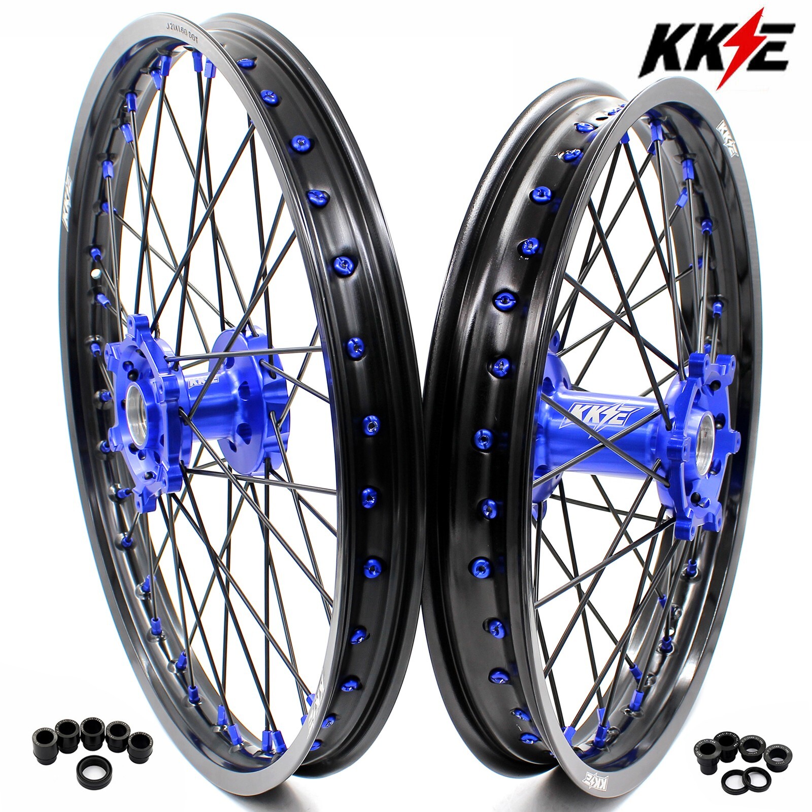 KKE 21/19 CNC Wheels for Yamaha YZ125 YZ250 1999-2026 YZ250F YZ450F ...