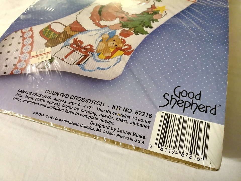 Needlepoint Christmas Stocking CHRIS Cross Stitch Kit SHEPHARD COUNTED ...