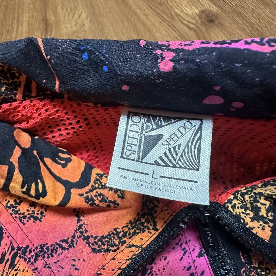Vintage 90s Speedo L All Over Print Multi Color Nylon Jacket ...