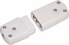 HEAVY DUTY 3 Pin Flex Mains Power Plug Connector White Cable Jointer ...