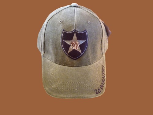 ARMY 2d INFANTRY DIVISION HAT EMBROIDERED U.S MILITARY CAP OD GREEN ...