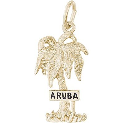 10kt Yellow Gold Rembrandt Charms Aruba Palm Tree Charm OR Pendant | eBay