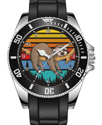 Cute Sloth On Tree Art Rare Collectible Unisex Sporty Watch UK FAST | eBay