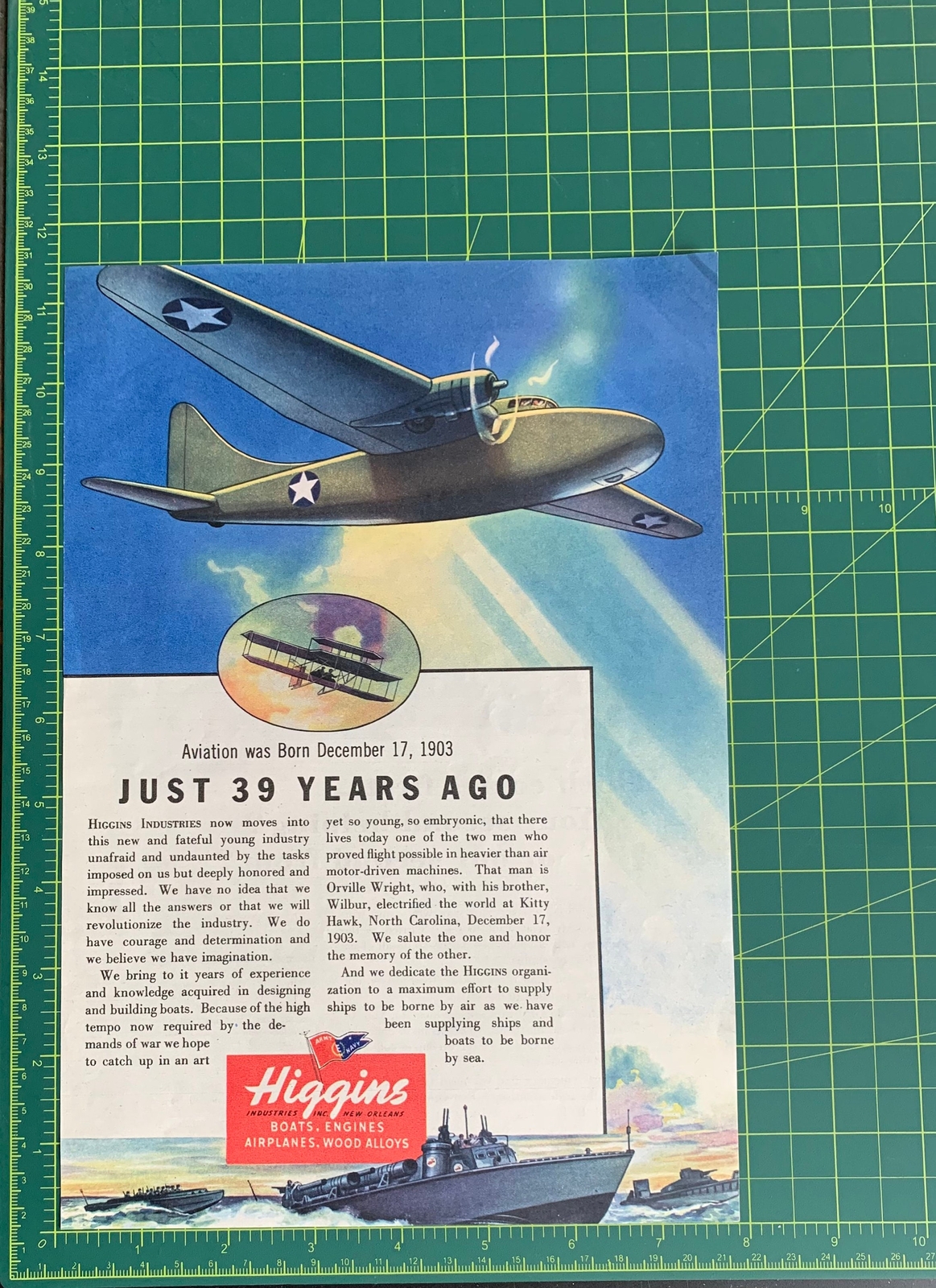 Vintage 1942 Higgins Aircraft WW2 Print Ad | eBay