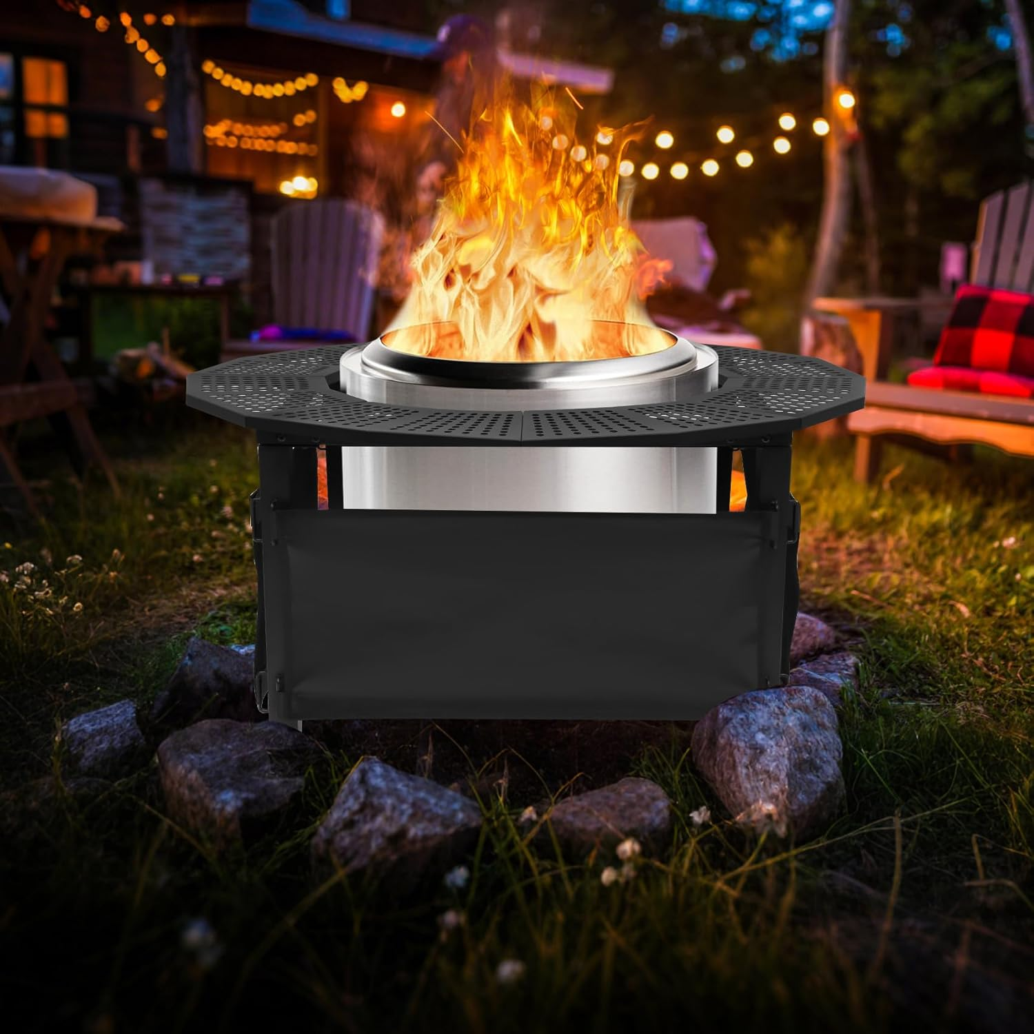 Fire Pit Bonfire Surround with Safety Frame for Solo Stove Ranger 2.0 ...
