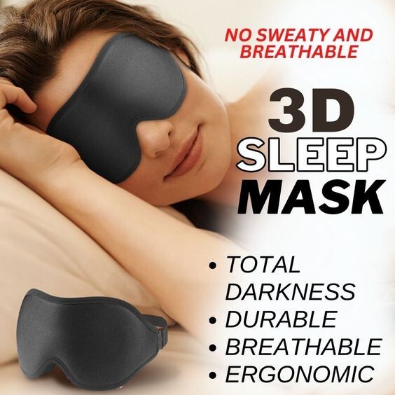 UK Soft Padded Sleep Mask 3D Eye Blackout Luxurious Eye Cover Travel ...