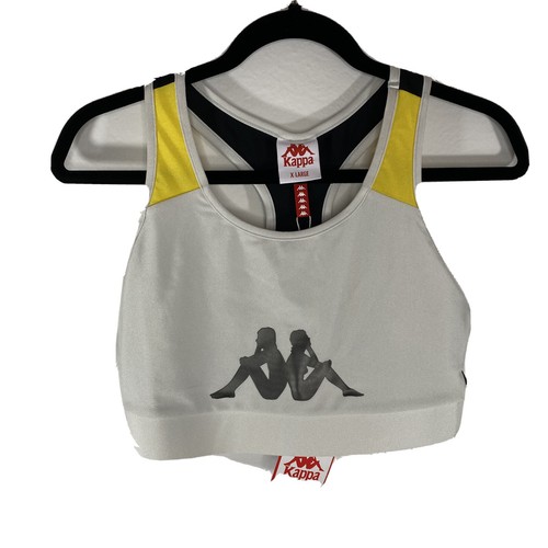 Kappa XL Authentic Race Catim Reflective Sports Bra Gray Yellow Black ...