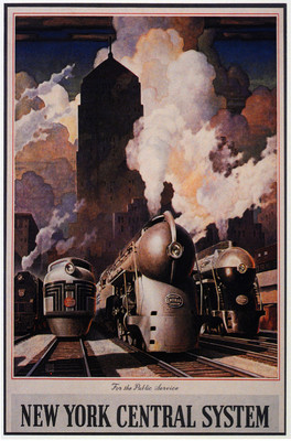 Train Collector Decoration Design Poster.New York Central System ...