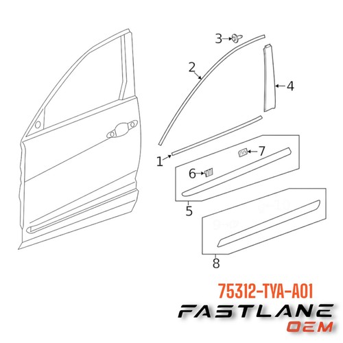 2022-2023 ACURA MDX GARNISH RIGHT FRONT DOOR NEW OEM 75312-TYA-A01 | eBay