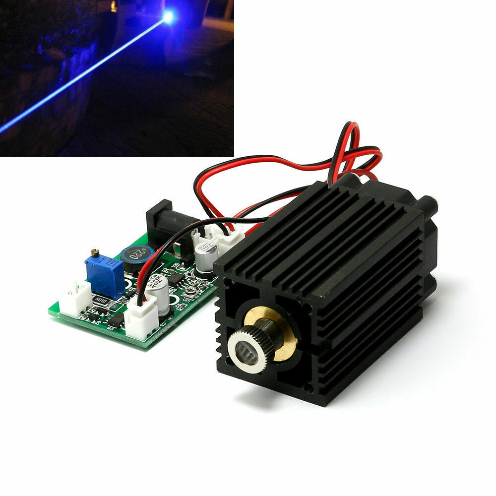 450nm Blue Laser Dot Diode Module Focusable 2000mw 2W W/Driver+TTL 12V ...