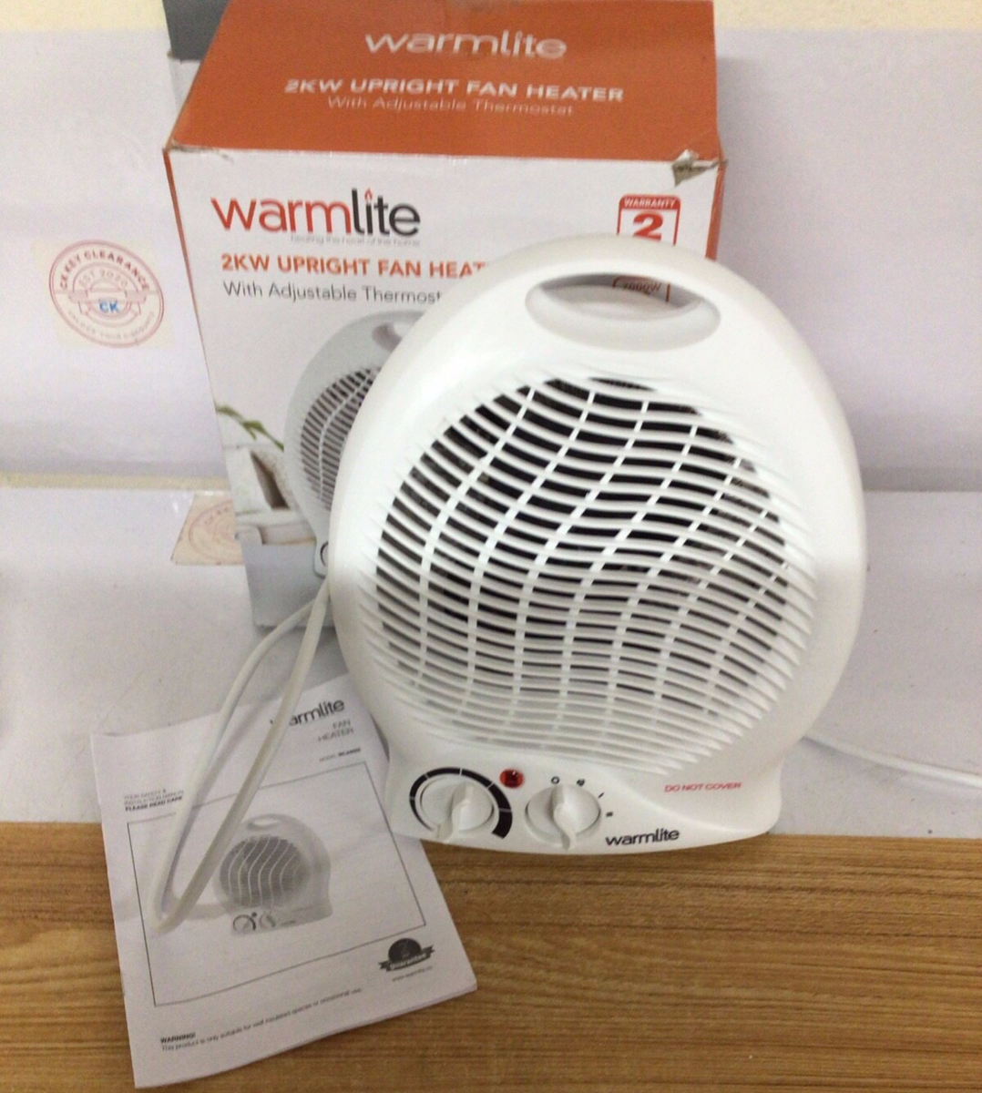 Room Heater Warmlite Portable Flat Fan Heater With 2 Heat Settings And ...