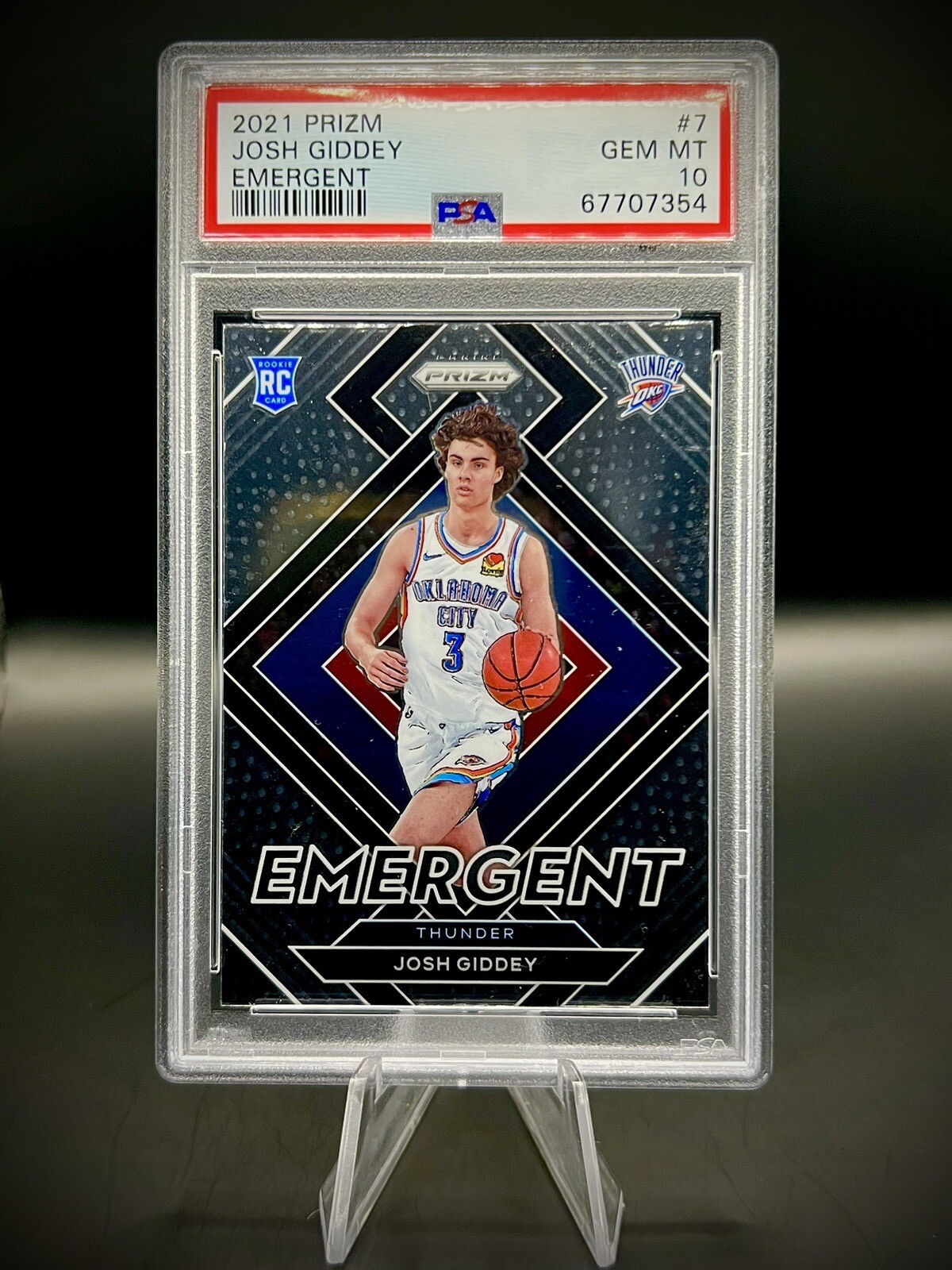 2021-22 Panini Prizm Emergent Josh Giddey Rookie Card #7 PSA 10 Gem ...