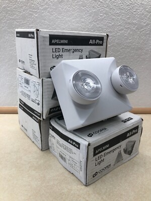Lot of 4 Cooper Apelmini All-Pro Emergency Light 120/277V Two Lamp ...