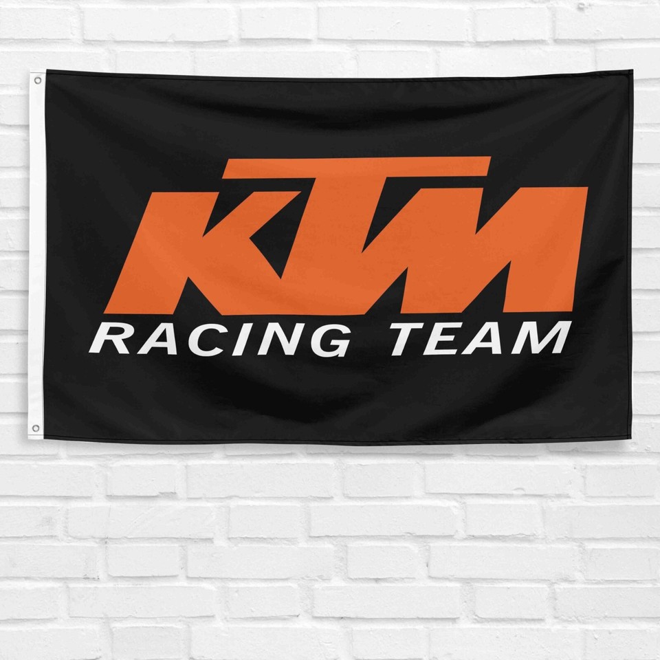 For KTM Motorcycle 3x5 ft Banner Racing Team Red Bull Show Wall Sign ...