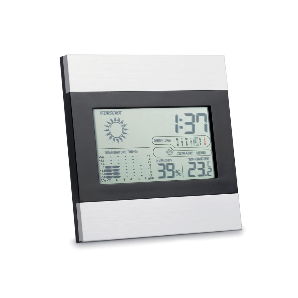 Stylish Desk Weather station Clock. Displays Forcast, Humidity, Time ...