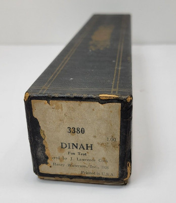 3380 Dinah Fox Trot played by J. Lawrence cook 1925 player piano Music ...