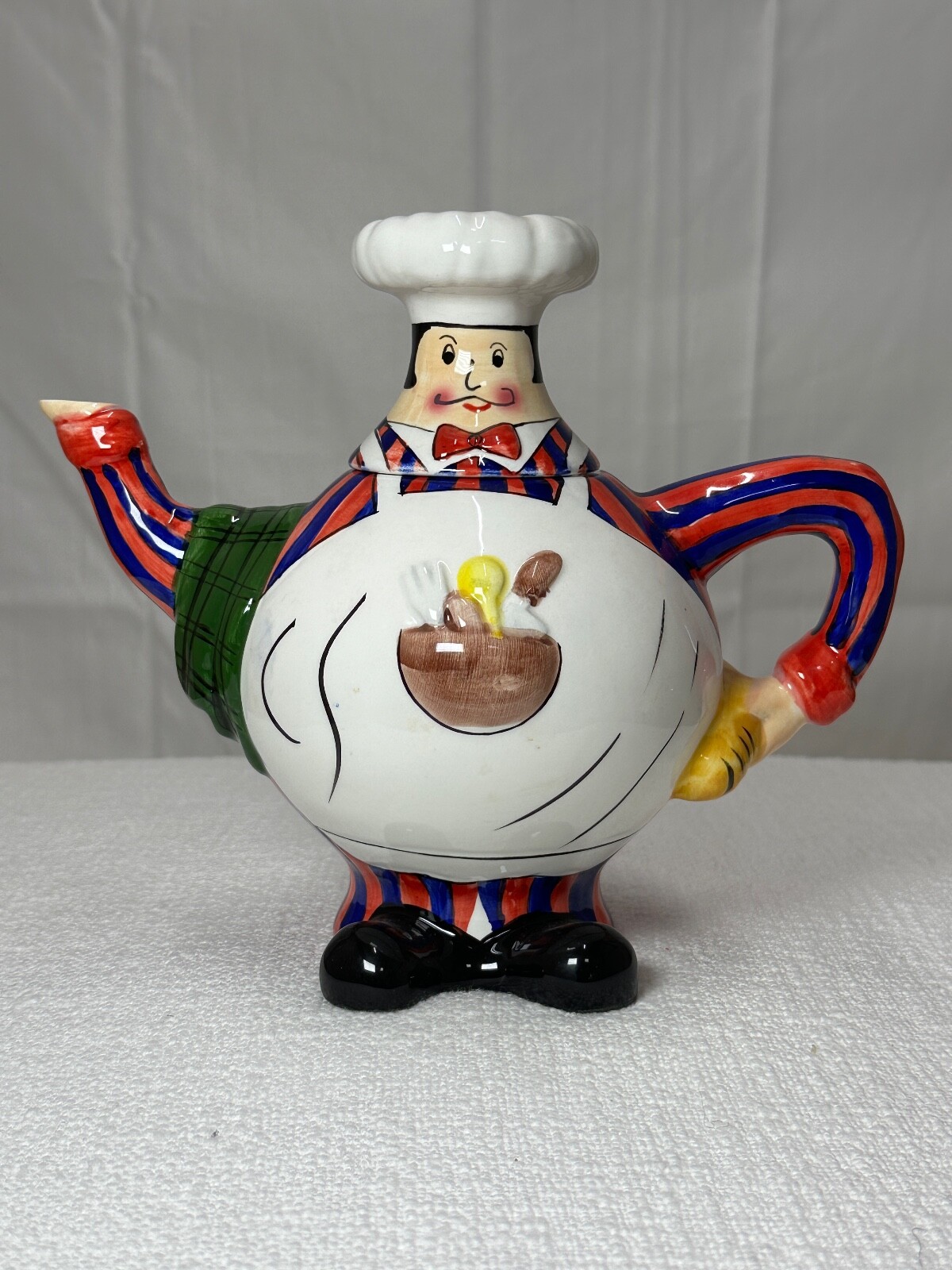 Trisa Hand Painted Ceramic Aproned Chef Whimsical Teapot - Cute Teapot ...