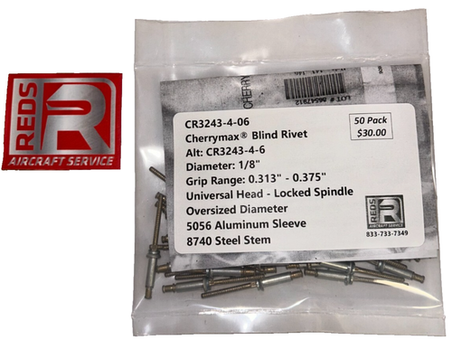 CR3243-4-06 New 50 Pack Cherrymax Rivets | eBay