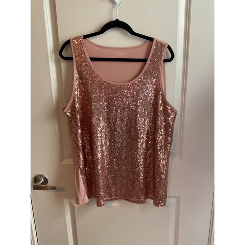 Lane Bryant Sequin Tank Top Sleeveless Sparkly Party Blouse Plus Size ...