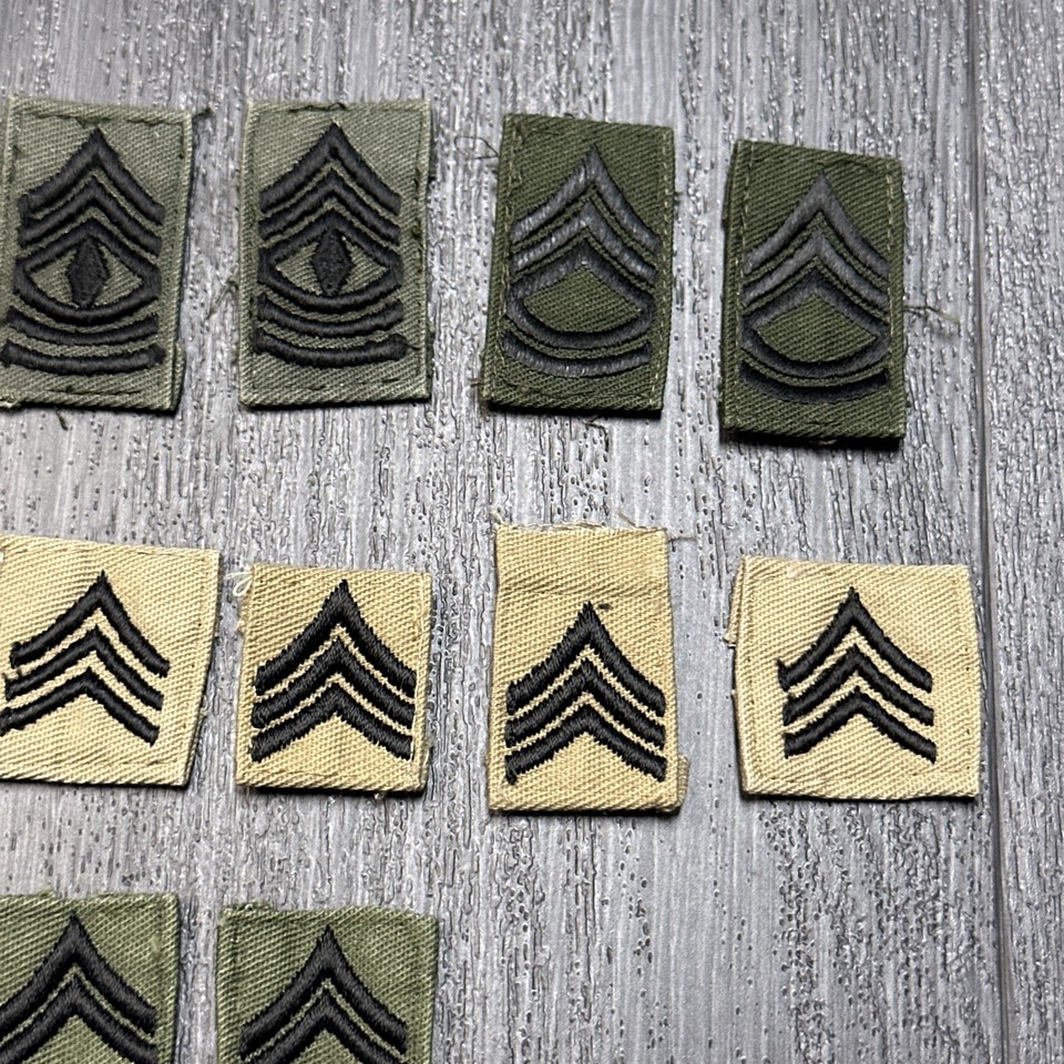 US Army Rank Insignia Patches Lot of 14 Vintage Embroidered Patches ...