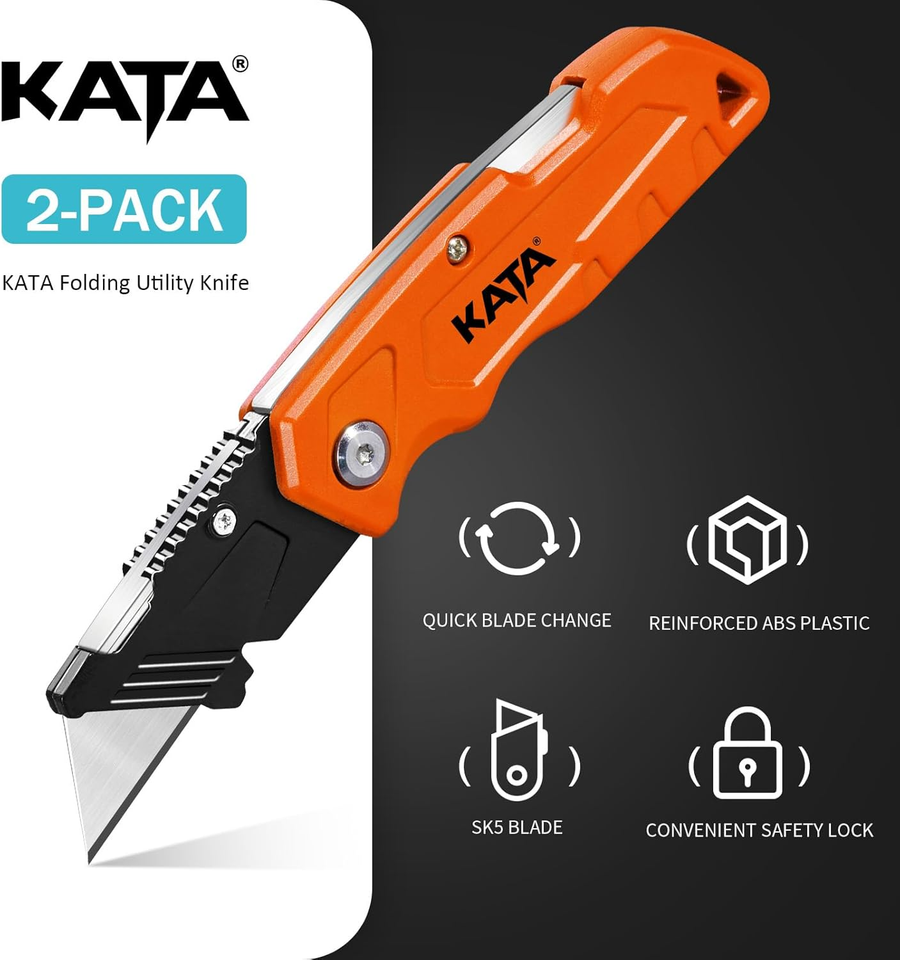 Folding Box Cutter Knives - Heavy Duty Utility Knife Box Cutters with ...