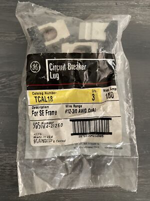 GE TCAL18 (3 Pack) 150 Amp Lug for SE Frame Breaker #12-3/0 AWG CU/AL ...