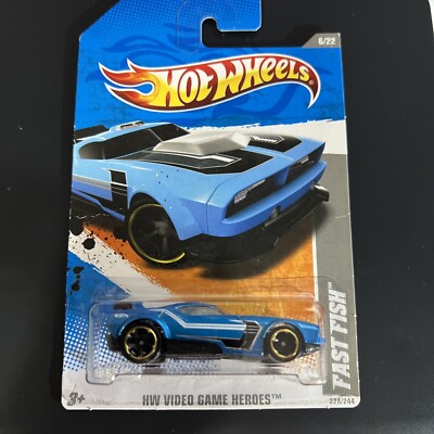 Hot Wheels Fast Fish HW Video Game Heroes Blue New And Mint! | eBay