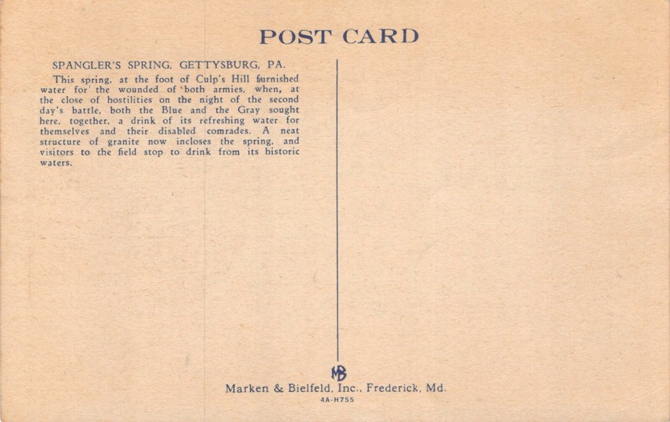 Vintage 1940's "New York Irish Brigade Father Corby" Gettysburg PA ...