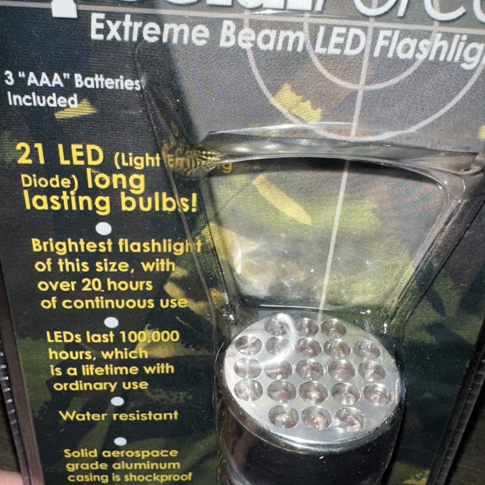 Special Forces Compact Extreme Beam LED Flashlight 21 Diodes Water ...