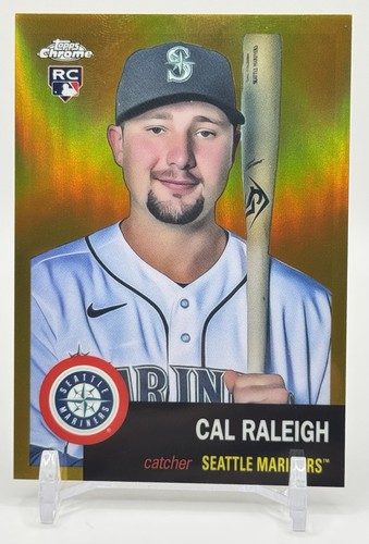 2022 Topps Chrome Platinum Cal Raleigh Gold Refractor RC 36/50 Seattle ...