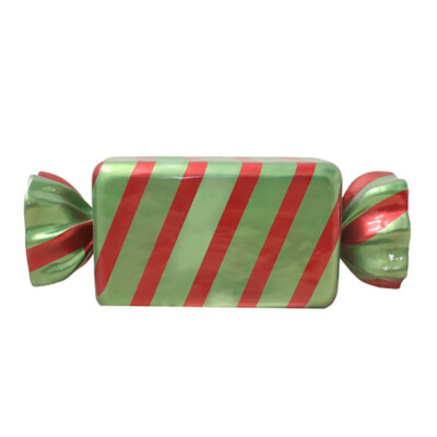 5' Wrapped Rectangle Candy with Green Wrapper and Red Stripes | eBay