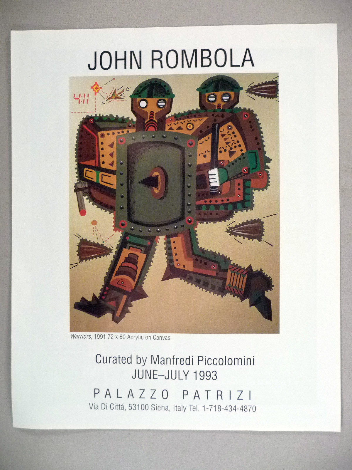 John Rombola Art Gallery Exhibit PRINT AD - 1992 ~~ Warriors | eBay