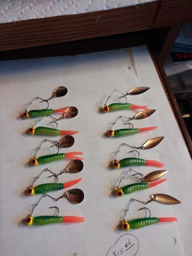 Beetle Spin Card of 10 Lures Bigger 1/4 Oz. Half &Half- New Rusty Gold ...