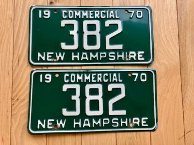 1970 New Hampshire Three Digit License Plate Pair | eBay