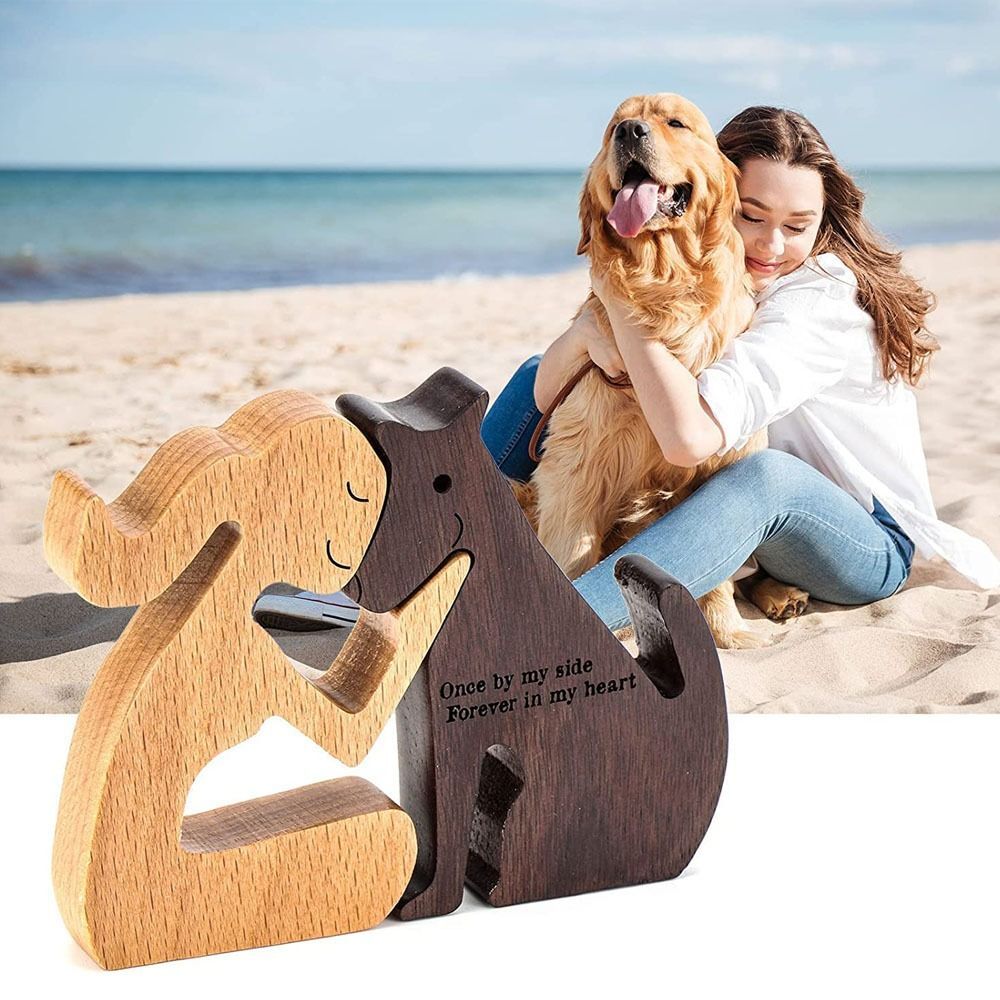 Wood Color Wooden Carved Dog Beech Pet Handicrafts Pet Ornaments Pet | eBay