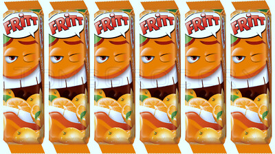 6 FRITT ORANGE Flavor German Chewy Candy Packs with Vitamin C 70g 2.5oz ...