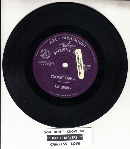 RAY CHARLES You Don't Know Me 7" 45 rpm vinyl record RARE + juke box ...