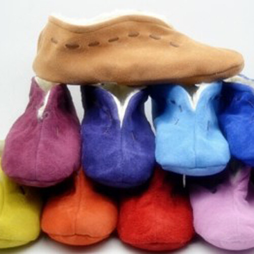 UNISEX. SPANISH SLIPPERS MOCCASIN SHOES REAL LEATHER SUEDE WARM FUR UK2 ...