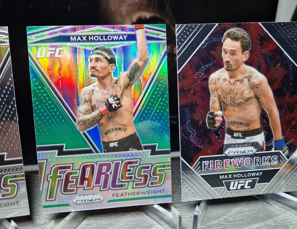 2021 Panini Prizm UFC Max Holloway Card Bundle Fearless Holo Green ...