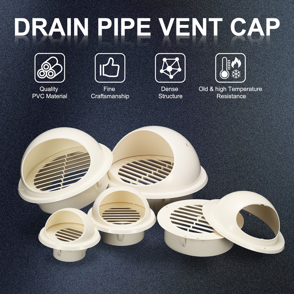 8" Round Soffit Air Vents, Removable Half Spherical Air Vent Cap, White ...