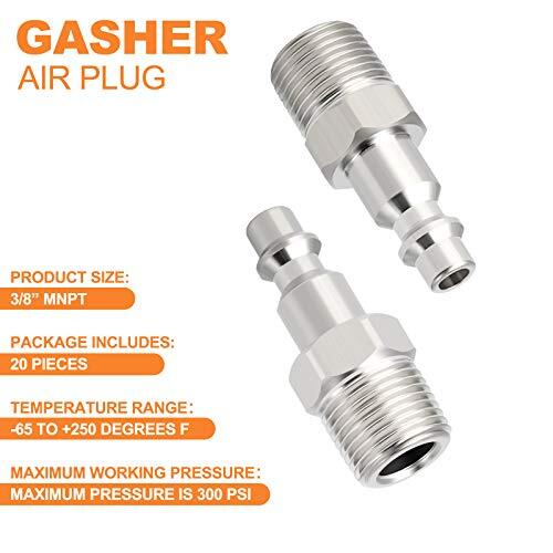 3/8-Inch NPT Male Industrial Air Plug1/4-Inch High Flow Pneumatic Plugs ...