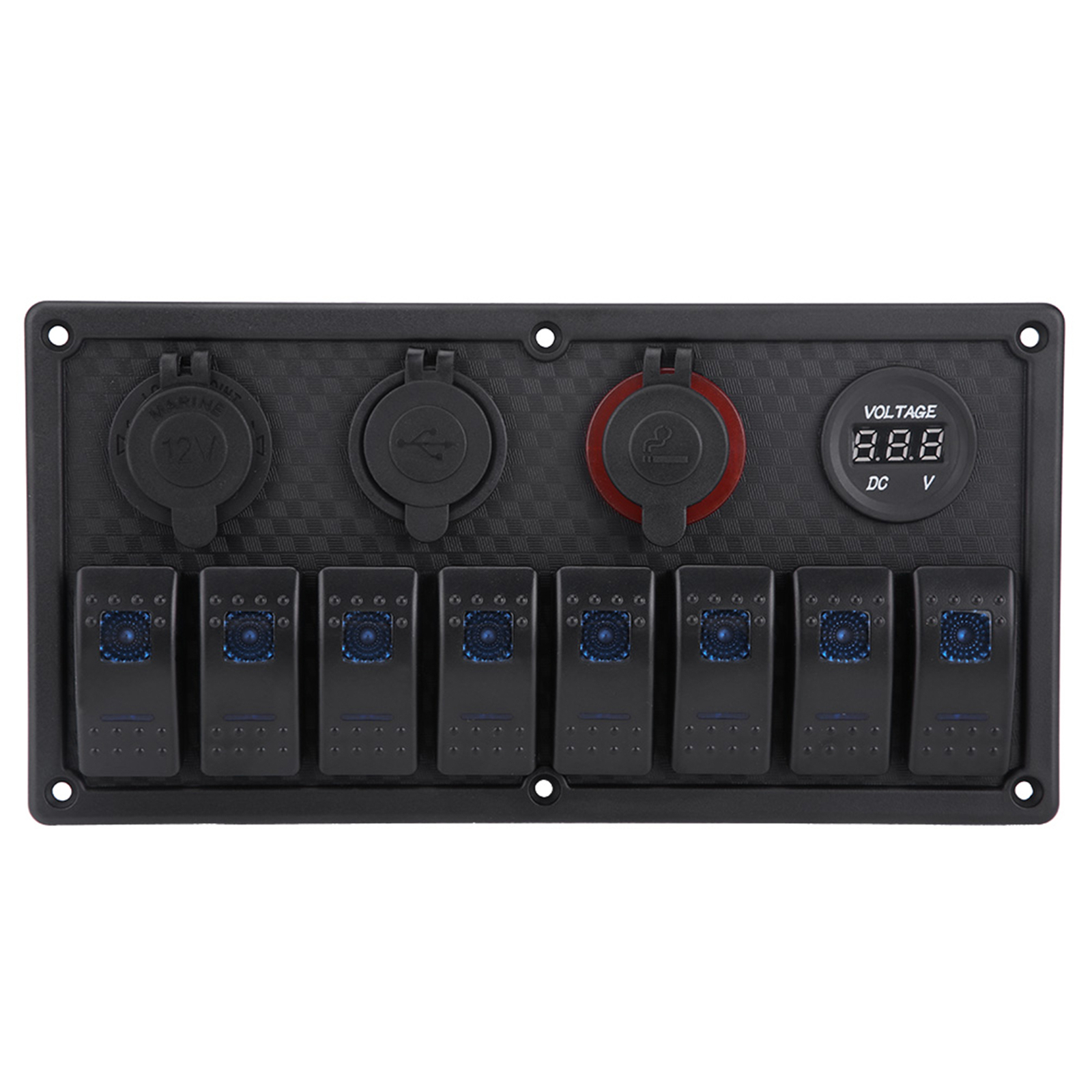 12V 24V 8 Gang Car Boat LED Rocker Switch Control Panel Dual USB ...
