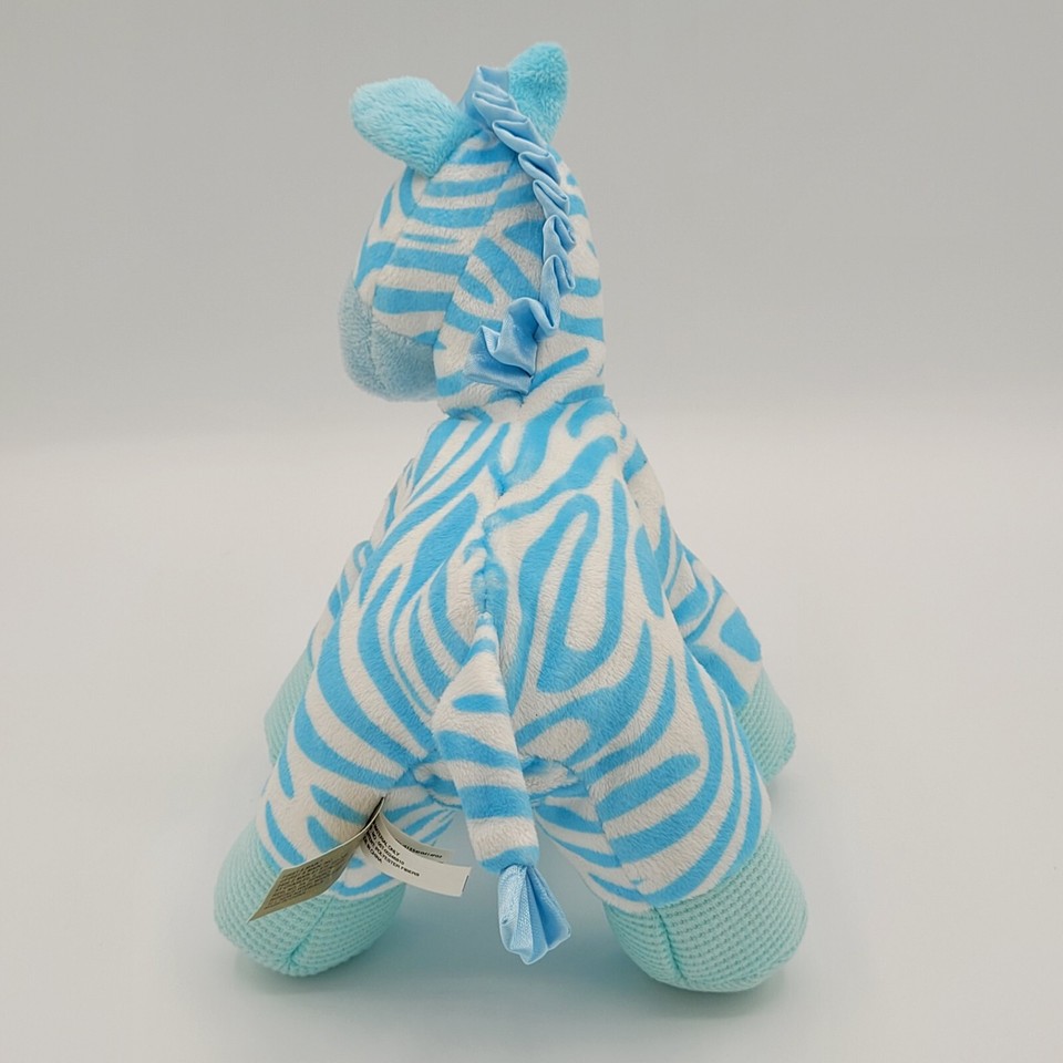 First And Main Zippy Zebra Plush 9" Blue Stuffed Animal Toy Striped | eBay