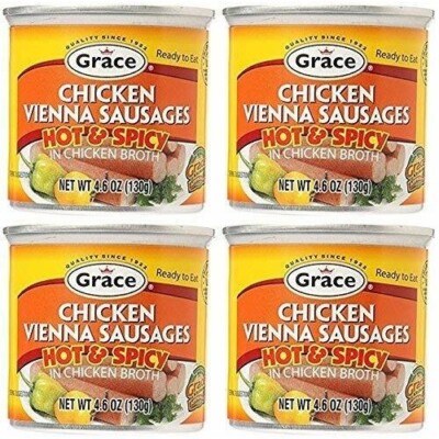 Grace Chicken Vienna Sausages - Hot & Spicy 4 Pk | eBay