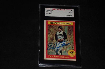 ROY FACE 1961 TOPPS 1960 WORLD SERIES SIGNED AUTOGRAPHED CARD #310 SGC ...