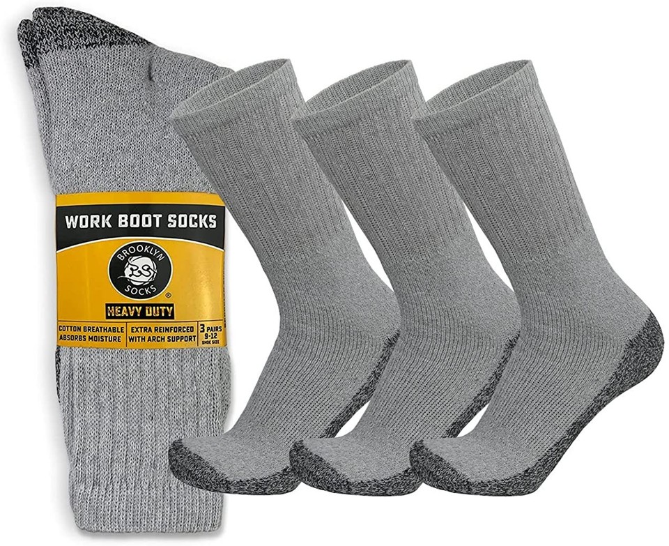 Men's Heavy Duty Steel Toe Work Crew Socks (US Shoe Size 10-12) | eBay