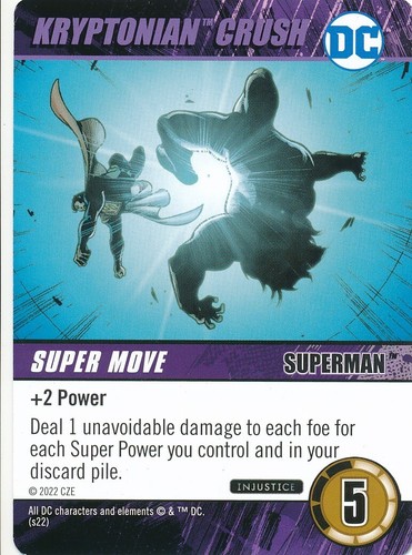 KRYPTONIAN CRUSH DC Comics Deck Building Game card INJUSTICE SUPERMAN ...