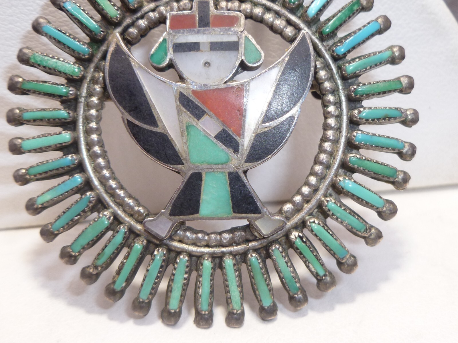 Very Rare 1920s KNIFEWING KACHINA Zuni God Sterling Brooch petit ...